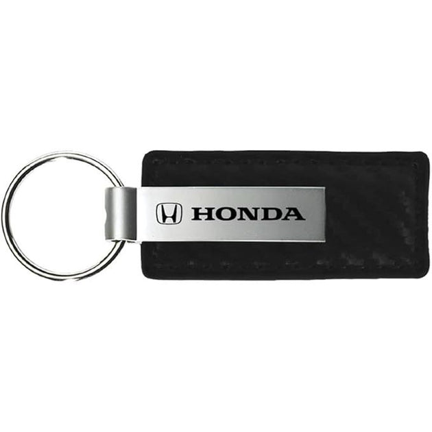 Au-TOMOTIVE GOLD Carbon Fiber Rectangular Leather Key Chain for Honda ...