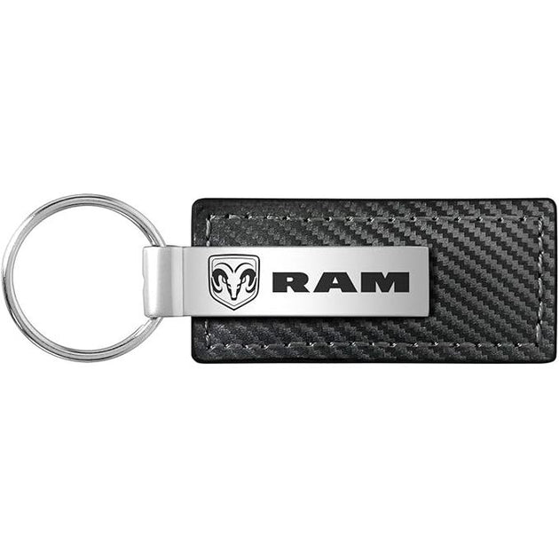 Au-TOMOTIVE GOLD Carbon Fiber Rectangular Leather Key Chain for Dodge ...